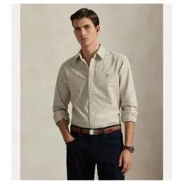 Polo Ralph Lauren f&uuml;r Herren. 710852744004 Slim Fit Gingham Hemd beige (XL), L&auml;ssig, Baumwolle, Langarm