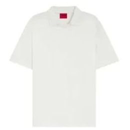 Hugo f&uuml;r Herren. 50542770 Dimersve Poloshirt off-white (M), Wei&szlig;, L&auml;ssig, Baumwolle, Kurzarm