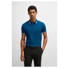 BOSS f&uuml;r Herren. 50469055 Blaues Poloshirt von Paddy (M), L&auml;ssig, Baumwolle, Kurzarm