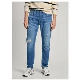 Pepe Jeans f&uuml;r Herren. PM207695 Jeans Tapered Medium Destroy blau (29/32), L&auml;ssig, Denim, Bio-Baumwolle, Nachhaltig
