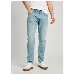 Pepe Jeans f&uuml;r Herren. PM207696 Jeans Tapered Tinted Destroy blau (34/32), L&auml;ssig, Denim, Bio-Baumwolle, Nachhaltig