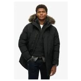 Superdry f&uuml;r Herren. M5011929A Everest Kunstfellparka schwarz (M), L&auml;ssig, Recyceltes Polyester, Nachhaltig