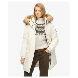 Superdry f&uuml;r Damen. W5011786A Everest Parka wei&szlig; (S), L&auml;ssig, Recyceltes Polyester, Nachhaltig
