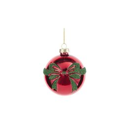 HOME STORY Weihnachtsbaumkugel mit Schleife rot Glas,Aluminium &Oslash;: 8.0 &raquo; M&ouml;bel Kraft
