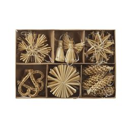 HOME STORY Strohanh&auml;nger 24er Set braun Naturfaser &Oslash;: 6.0 &raquo; M&ouml;bel Kraft