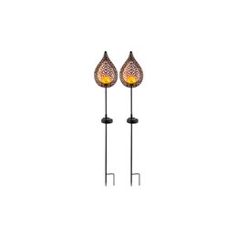 etc-shop 2er Set LED Solar-Steckleuchten im Flammen Design