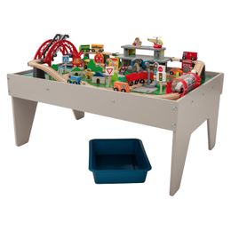lupilu® Holzeisenbahn Spieltisch, 100-teilig