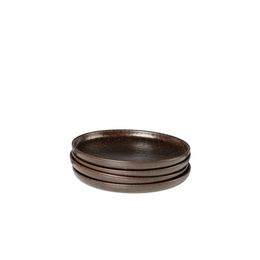 Gipfelstück Dessertteller-Set, Steinzeug Glockenklang Bronze / Braun