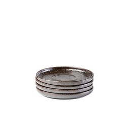 Gipfelstück Kaffeeuntertassen-Set, Steinzeug Glockenklang Bronze / Braun