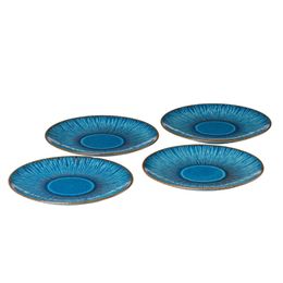 Gipfelstück Speiseteller-Set, Steinzeug Eisfall Blau