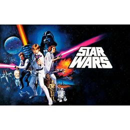 Vliestapete Komar "Digitaldruck Vlies - Star Wars Poster Classic 1 - Größe 400 x 250 cm", bunt, B:400m L:250m, Vlies, Tapeten, Kinderzimmer