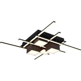 Trio LEUCHTEN LED Deckenleuchte "ROGER, 35W LED 4050 Lm Lichtfarbe einstellbar 2700-6500K Fernbedienung", 1, H: 11,5cm, 1 Stk.schwarz matt,