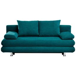 CARRYHOME Schlafsofa, Petrol, Textil, 2-Sitzer, F&uuml;llung: Schaumstoff, 196x74x90 cm, Stoffauswahl, Liegefunktion, R&uuml;cken echt, Wohnzimmer, Sofas & Couches, Schlafsofas, Schlafsofas mit Bettkasten