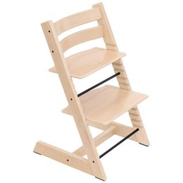 Stokke Hochstuhl Tripp Trapp, Natur, Holz, Buche, massiv, Hartholz, 46x79x49 cm, Fu&szlig;st&uuml;tze verstellbar, Sitzfl&auml;che speichel- und schwei&szlig;echte Lackierung, h&ouml;henverstellbar, Babym&ouml;bel, Hochst&uuml;hle & Zubeh&ouml;r, Hochst&uuml;hle