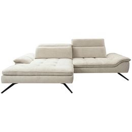 Stylife Ecksofa, Beige, Textil, 4-Sitzer, Ottomane links, L-Form, 288x179-202 cm, Stoffauswahl, seitenverkehrt erh&auml;ltlich, R&uuml;cken echt, haustierfreundlicher Bezug, Wohnzimmer, Sofas & Couches, Wohnlandschaften, Ecksofas