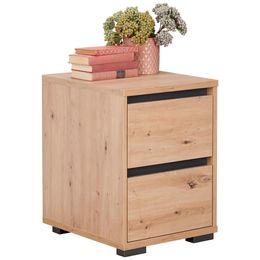 CARRYHOME Nachtschrank, Anthrazit, Eiche, Holzwerkstoff, 2 Schublade(n) Schubladen, 40x55x48 cm, Schlafzimmer, Nachttische