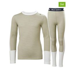 Helly Hansen 2tlg. Funktionswäsche-Set in Beige/ Weiß - 45% | Größe 140 | Kinder-waesche