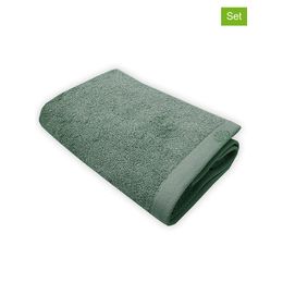 Framsohn 4er Set: Handtücher "Botanic Deluxe" in Khaki - 11% | Größe 50x100 cm | Badtextilien