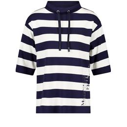 Gerry Weber Shirt in Dunkelblau/ Weiß - 52% | Größe 40 | Damen-tops