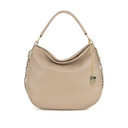 Anna Morellini Leder-Henkeltasche "Sylvana" in Beige - (B)33 x (H)30 x (T)11 cm - 76% | Damen-taschen