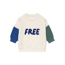 Lässig Lässig Sweatshirt "Little Gang Free" in Creme/ Dunkelblau/ Grün - 29% | Größe 116 | Baby-sweatshirts-jacken
