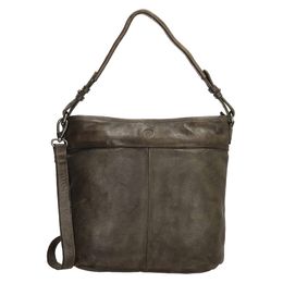 HIDE & STITCHES Leder-Schultertasche in Grau - (B)34 x (H)30 x (T)9 cm - 61% | Damen-taschen