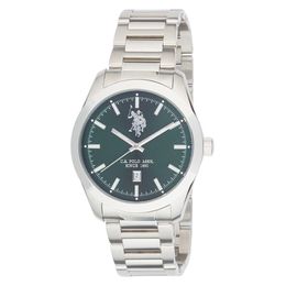 U.S. Polo Assn. Quarzuhr in Silber/ Dunkelgrün - 69% | Herrenuhren