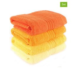 Elizabed 4er-Set: Duschtücher "Rainbow" in Gelb - 69% | Größe 70x140 cm | Badtextilien
