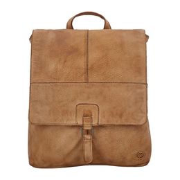 HIDE & STITCHES Leder-Rucksack in Hellbraun - (B)29 cm x (H)34 cm x (T)8 cm - 63% | Damen-taschen