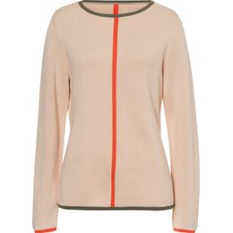 Heine Damen Jacquard-Pullover mit Kontraststreifen elfenbein Gr&ouml;&szlig;e 44