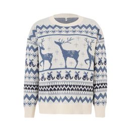 Only Pullover 'XMAS' Damen Gr&ouml;&szlig;e S ecru / nachtblau / saphir