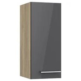 H&auml;ngeschrank Optifit "Lilly", schwarz (anthrazit lackiert, wildeiche, wildeiche), B:30cm H:70,4cm T:34,6cm, Holzwerkstoff, Schr&auml;nke, H&auml;ngeschrank, Breite 30 cm, 1 T&uuml;r, 2 Einlegeb&ouml;den