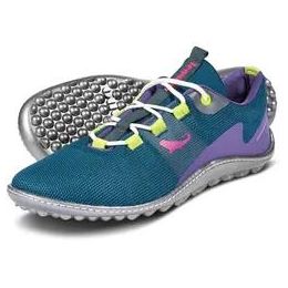 Barfußschuh Leguano "SPINWYN", Damen, Gr. 44, blau (blau kombiniert), Textil, Schuhe Barfußschuh Schnürschuh, für Maschinenwäsche geeignet, Freizeitschuh, Halbschuh, Schnürschuh