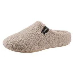 Pantoffel VERBENAS "YORK GALES", Damen, Gr. 39, beige, Textil, Schuhe Hausschuh Pantoffeln Plüsch Hausschuh, Pantoffel, Hausschuh, Homeslipper zum Schlupfen