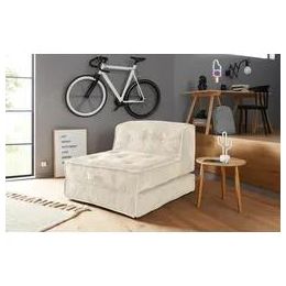 Sessel Inosign "Pia", beige (creme), B:106cm H:82cm T:125cm, 100% Polyester, Sessel, Lounge-Sessel, Loungesessel aus Cord, in 2 Größen, Pouf-Funktion.