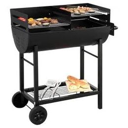 Holzkohlegrill Tepro "Grillfass Detroit", schwarz, B:94cm H:92cm T:43cm, Grills, BxTxH: 94x43x92 cm