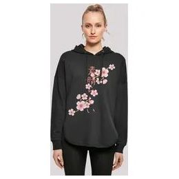 Kapuzenpullover F4NT4STIC "Kirschblüten Asien", Damen, Gr. S, schwarz, Obermaterial: 100% Baumwolle, oversize, Pullover, Print