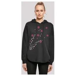 Kapuzenpullover F4NT4STIC "Blumen Ranke", Damen, Gr. M, schwarz, Obermaterial: 100% Baumwolle, oversize, Pullover, Print