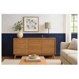 Sideboard WOODMAN "Bjórgvin", braun (eiche, eichefarben), B:150cm H:75cm T:40cm, Sideboards, Kommode, Breite 150 cm, im skandinavischen Design, FSC