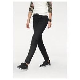 Chinohose Kangaroos, Damen, Gr. 36, N-Gr, schwarz, Web, Obermaterial: 98% Baumwolle, 2% Elasthan, unifarben, gerade, unten schmal lang, Hosen Hose Chinohose, in schmaler Form, mit Kordel zu binden