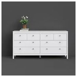 Kommode Home Affaire "Madrid, Aufbewahrung, Schubladenschrank, Stauraum", weiß, B:159,4cm H:79,7cm T:38,4cm, Spanplatte, Sideboards, mit 4 kleinen und 4 großen Schubladen, Breite 160 cm