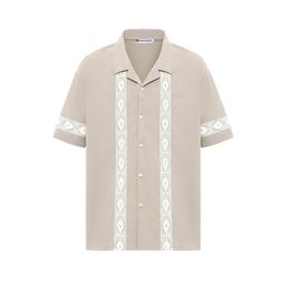 Dandalo Hemd Herren Gr&ouml;&szlig;e M beige / wei&szlig;