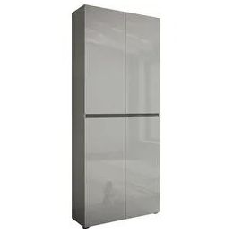 Schuhschrank Inosign "MISTER- Schuhregal, Made in Italy, 12 Fächer, 10 Einlegeböden", grau, B:80cm H:200cm T:34cm, FSC-zertifizierter Holzwerkstoff, Schränke, Breite 80 cm, Höhe 200 cm, 4 Türen, wendbare Blende