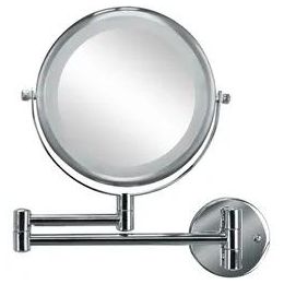 Kosmetikspiegel Kleine Wolke "Brilliant Mirror", silber (silberfarben), H:27cm Ø:17,5cm, Glas, Metall, Spiegel, 3-fach Vergrösserung