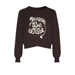 happy girls Sweatshirt M&auml;dchen Gr&ouml;&szlig;e 146 beige / dunkelbraun