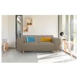 2-Sitzer Andas "Maroon", beige, B:200cm H:82cm T:96cm, Struktur grob ( 100% POLYPROPYLEN;Struktur fein ( 100% Polyester);Struktur (100% Polyester), Sofas, Polstermöbel 2-Sitzer-Sofa, in skandinavischem Design, mit losen Kissen