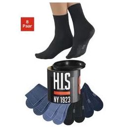 H.I.S. Socken H.I.S, Damen, Gr. 47-48, bunt (schwarz, marine, jeans), Baumwolle, Baumwollmischung, Polyamid, meliert, elastisch, Socken Socken, in der Geschenkdose