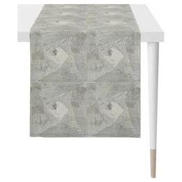 Tischläufer Apelt "1307 Loft Style, Jacquard", grau (natur, grau, beige), B:43cm L:135cm, Polyester, Viskose, Tischdecken, Fleckschutz