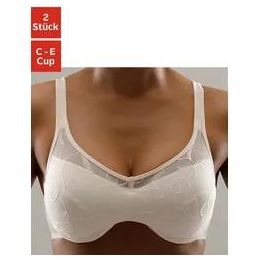 Minimizer-BH Petite Fleur, Damen, Gr. 80, Cup C, rosa (puder, schwarz), Spitze, Obermaterial: 90% Polyamid, 10% Elasthan, BHs BH Minimizer-BH BH-Set Unterwäsche Bügel-BH DekolletéFormer, mit Bügel und schöner Stickerei
