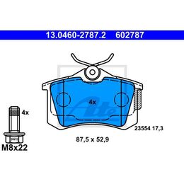 ATE Bremsensatz-Vorn und hinten Bremsensatz, Scheibenbremse vorne rechts links bel&uuml;ftet 288mm f&uuml;r SKODA SEAT VAG 1K0615601AB 5Q0698451M 1K0698151 SG00